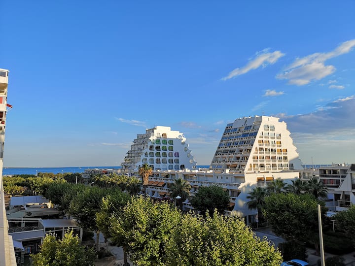 Terrasse 15m2 Vue Mer ☀ Wifi ☀ Clim ☀ Centre Ville - La Grande-Motte