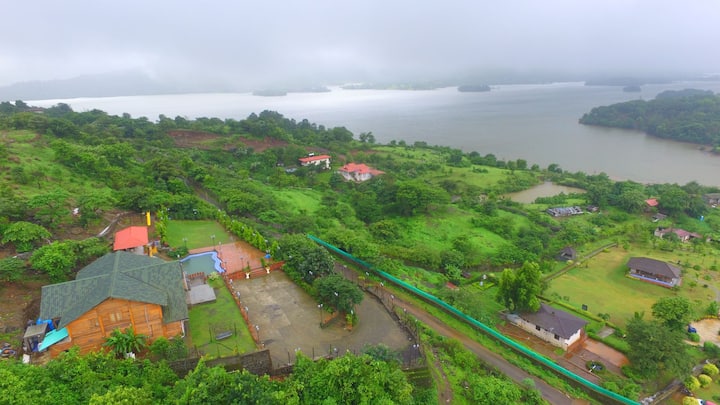 Vibhati Villa 4bhk Russian Log House Pawna Lake - Lonavla