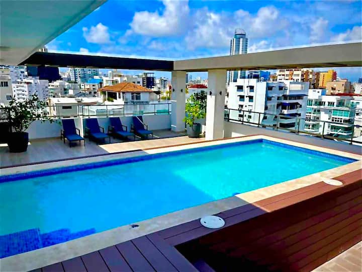 2br-w/pool+gym+cinema.rooftop.ensanchenaco - Santo Domingo