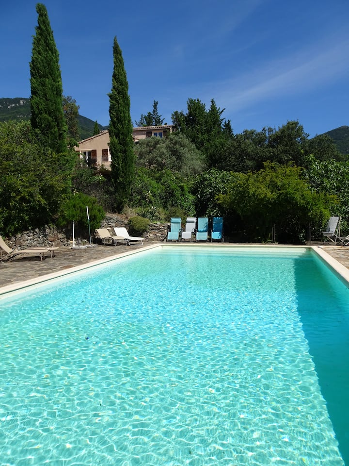 Les Cypres With Private Swimming Pool And View - Le Vigan