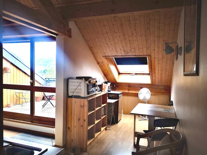Studio-terrasse Avec Vue Superbe Sous Les Toits. - Sallanches