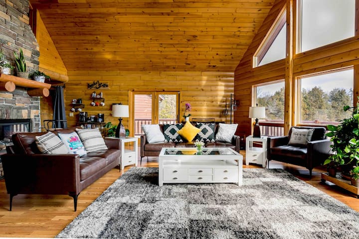 Angela Custom Log-cabin House/fire Pit/7acres Land - Robertsville State Park, Robertsville