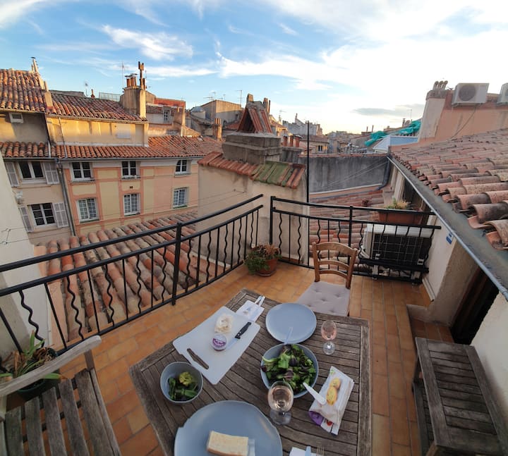 Charme Vue Toits Calme Terrasse Clim Historique - Aix-en-Provence