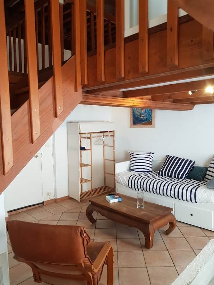 Logement Portuaire Cosy Avec Grande Mezzanine - 꺄씨스