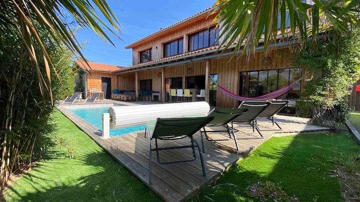 Villa De Charme Avec Piscine Chauffée Bord Océan. - Biscarrosse