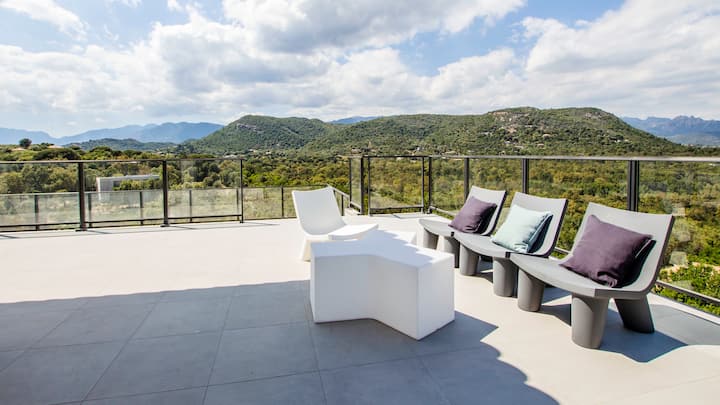 Villa Moderne Vue Mer/montagne Piscine Pinarello - Sainte-Lucie de Porto-Vecchio
