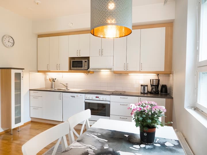 Kotimaailma: Cozy (2br)apartment Near Harbor+sauna - Kuopio