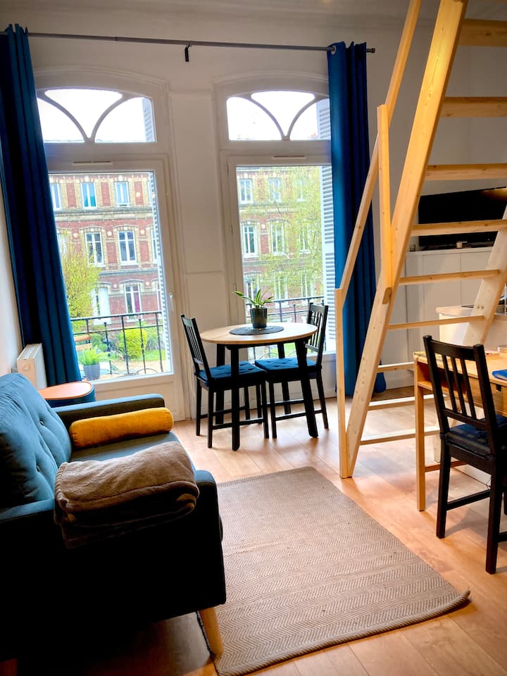 Studio Balcon Et Lit Mezzanine Proche De La Gare - ibis Rouen Centre Champ de Mars