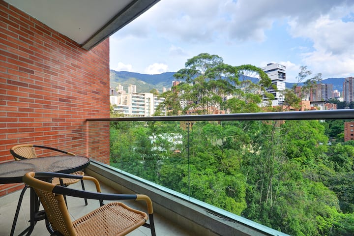 Rafraîchissant 2bd, Poblado, 2 Balcons, Wifi - Medellín