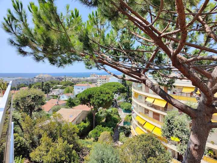 Studio Climatisé Avec Piscine Et Terrasse Vue Mer - Antibes