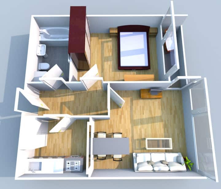 2 Zimmer-wohnung Möbliert W-lan & Tv Bonn 1/3 - Bonn