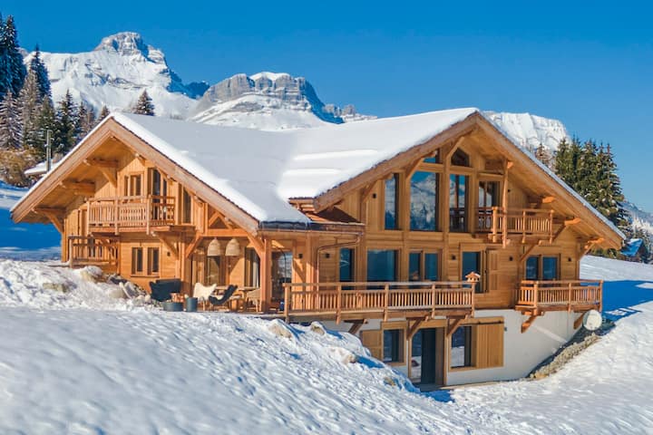 Magnifique Chalet Avec Piscine Vue Mont-blanc - Combloux