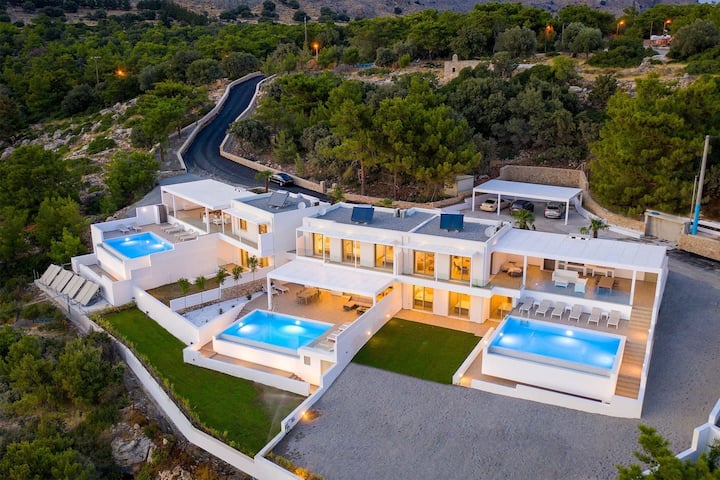R 1261 Green Hill Villas - Villa Pearl With Private Pool - Garden View & Sea View - Lindos