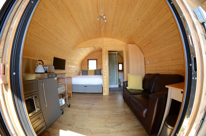 Pabell Pren Glamping -Pod-d'exception-vue Mer-sall - Aberporth