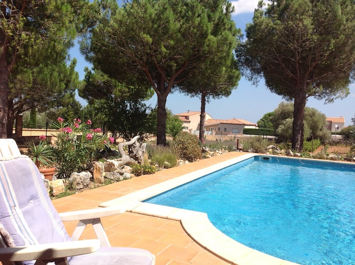 Location 5 Personnes Jardin Piscine - Leucate