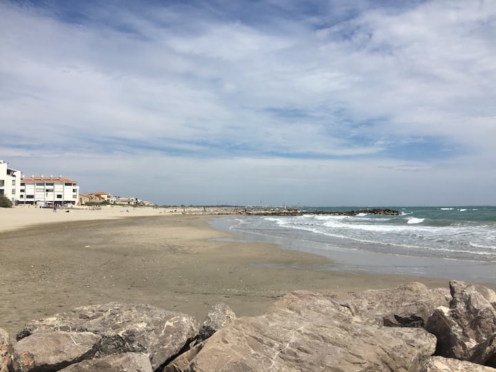 Charmant Appartement à 20m De La Plage, Garage. - Carnon