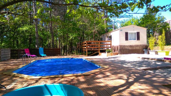 Bungalow 1 Climatisé Piscine Chauffée à Cahors - Lot