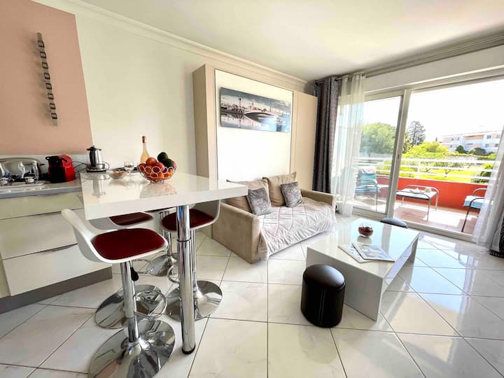 Superbe Studio Proche Plage Piscine Clim Parking - Antibes