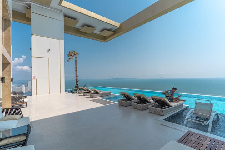 #Copacabana#deux Chambres Avec Baignoire De Massage Invincible [17f] Chambre Avec Vue Sur La Mer #Vue Sur La Mer De Face #Marché Nocturne De Zhongtian #Deux Chambres Spacieuses #Plage De Zhongtian - Pattaya