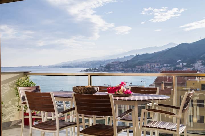 Modern Design Apartment With Sea View  Veranda - Messina