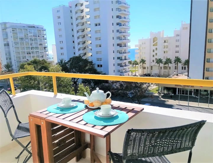 T1 Sol 200m Praia Vista Mar & Wi-fi - Quarteira