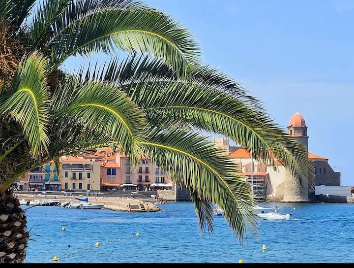 T2 Aperçu Mer, Terrasse, Piscine, Parking, Clim - Collioure