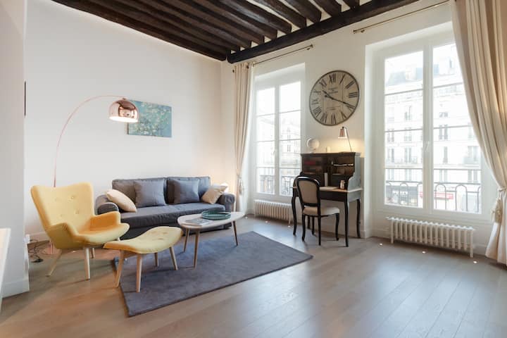 Charming High Ceiling Le Marais, St Paul Apartment - Paris
