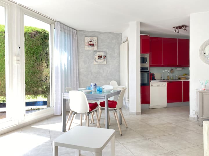 Villa Rdc 59m² Plage à 60 M.2 Ch. Clim. Wifi Park. - La Grande-Motte