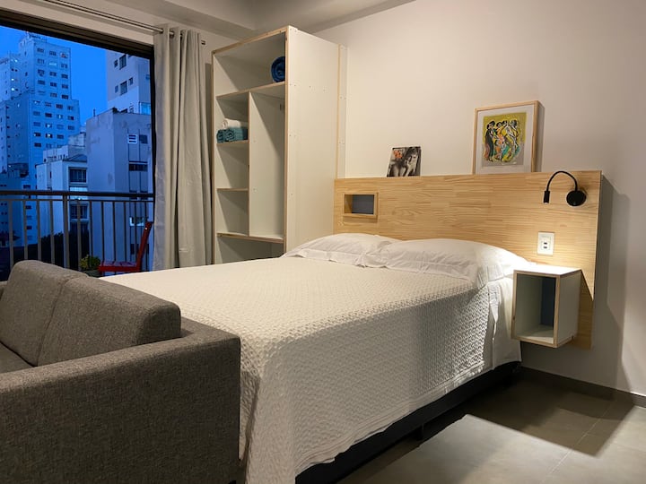 Studio Blue No Arouche, Aconchegante E Moderno. - São Paulo