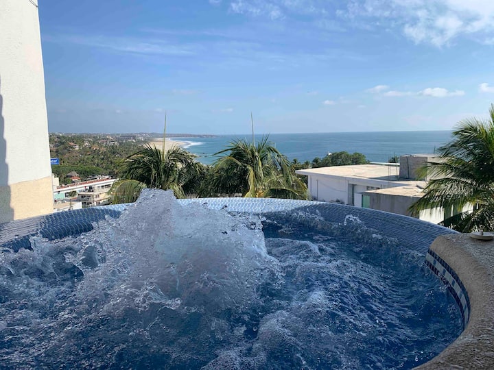 Condo 5. Centro. Vista Playa Zicatela. Starlink - Puerto Escondido