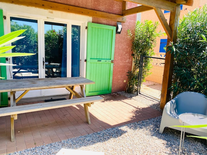 Jolie Maison Avec Jardin Et Complexe Piscine -3083 - Le Barcarès