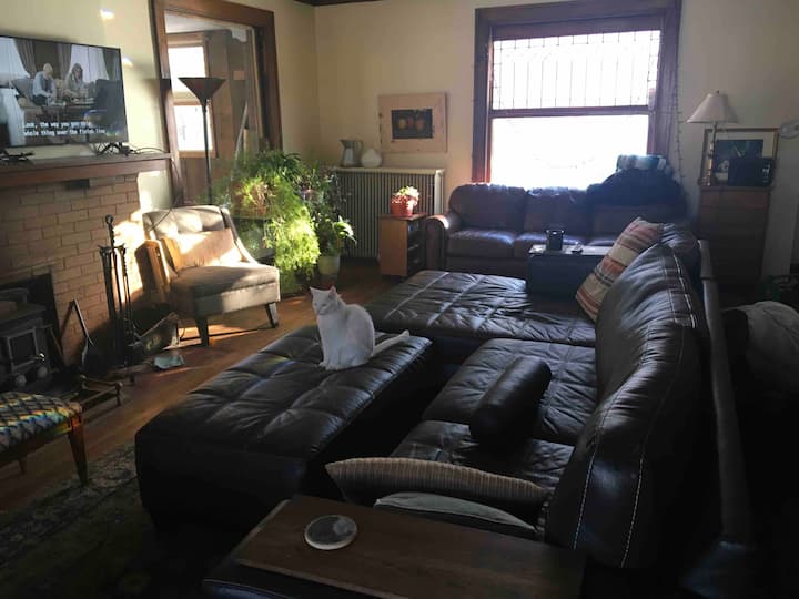 Red Room In Casual Tudor Revival. - Des Moines, IA