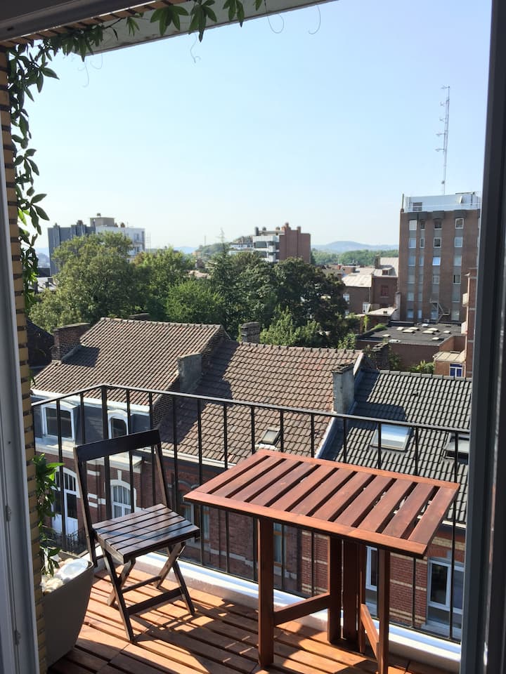 Dernier Etage Avec Balcon & Ascenseur 2 Ch. 4 Pers - Charleroi