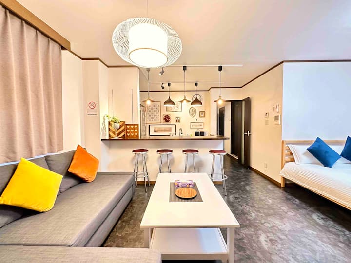 Near Dotonbori｜2-min Metro｜120㎡ 3br For 8｜terrace - Osaka