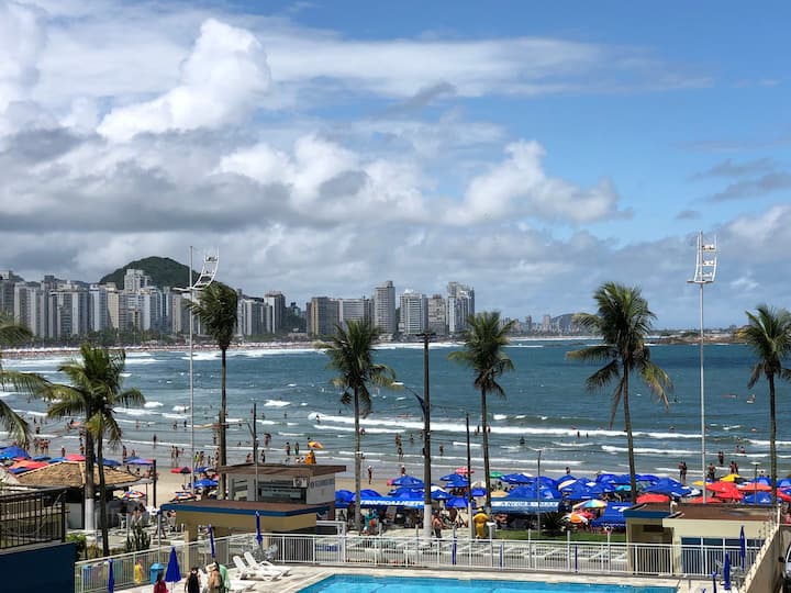 Apt Com Vista Para O Mar E Saída Direto Para Praia - Guarujá