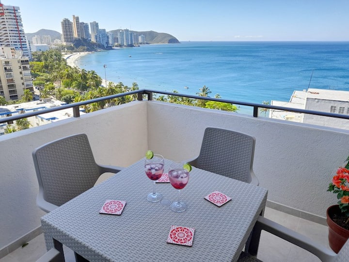 Rodadero Con La Mejor Vista Al Mar Y Tranquilidad - Santa Marta