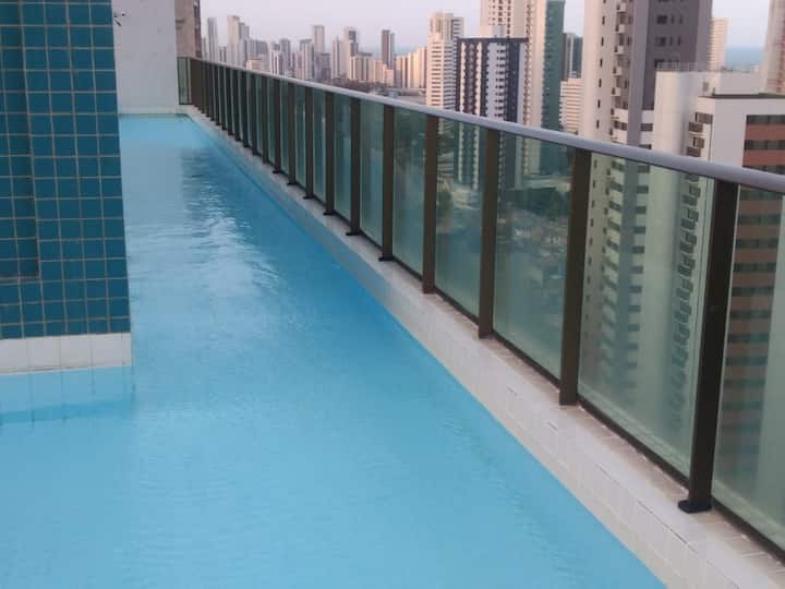 Flat Com Varanda, Piscina E Conforto. - Recife