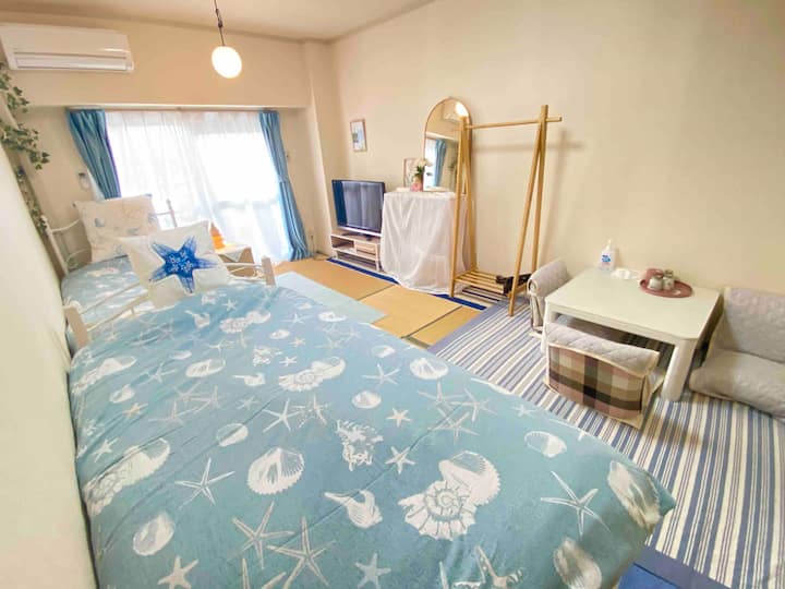 高松站，港口步行8分鐘，住所楼下即大海沙滩 - Takamatsu
