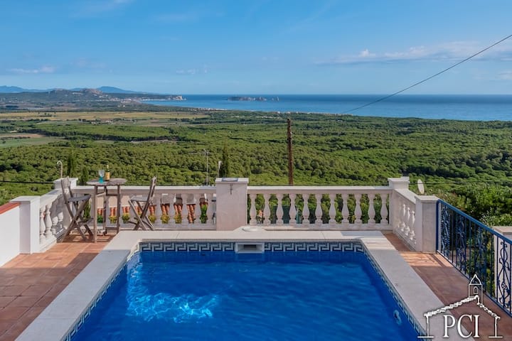 Sc28 Villa Privée Avec Une Vue Imprenable - Pals