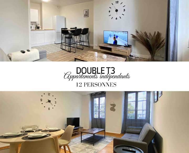 Double T3 - Hyper-centre - Myraconciergerie - Pau