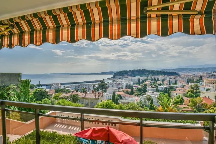 Studio Design Coin Nuit Terrasse Vue Mer Piscine - Niza