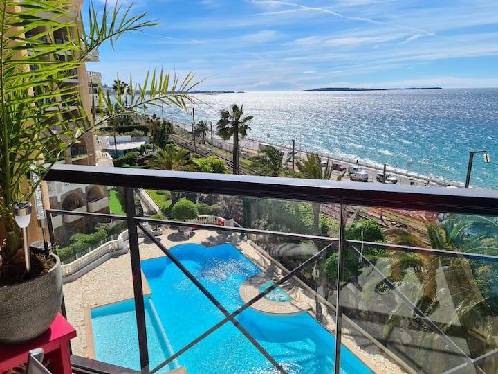 Cannes Appart Climatisé Vue Mer, Piscines, Fibre - Cannes