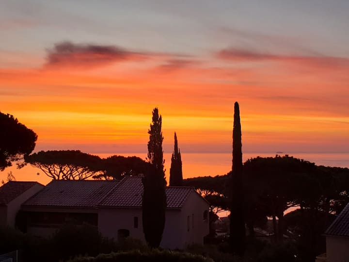 Studio Climatisé Magnifique Vue Mer Avec Piscine - Sainte-Maxime