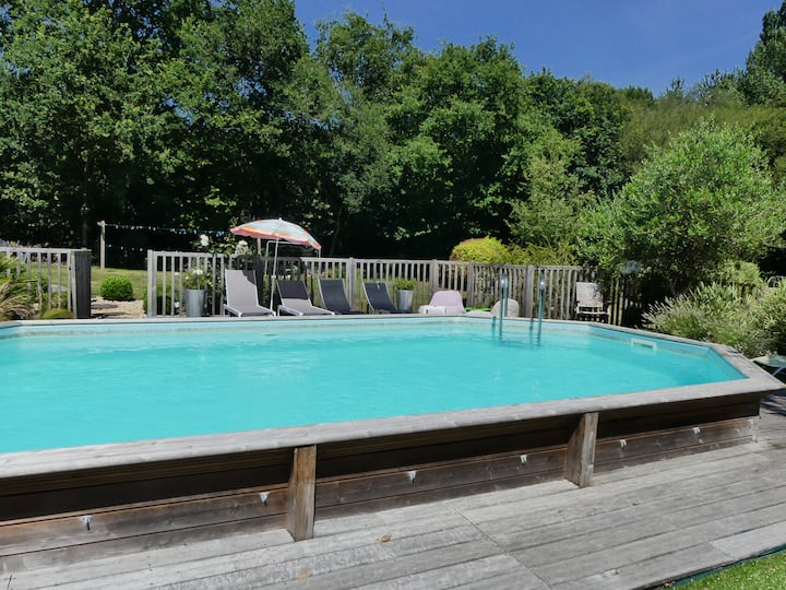 Maison Bois Avec Piscine Chauffée - Bretagne