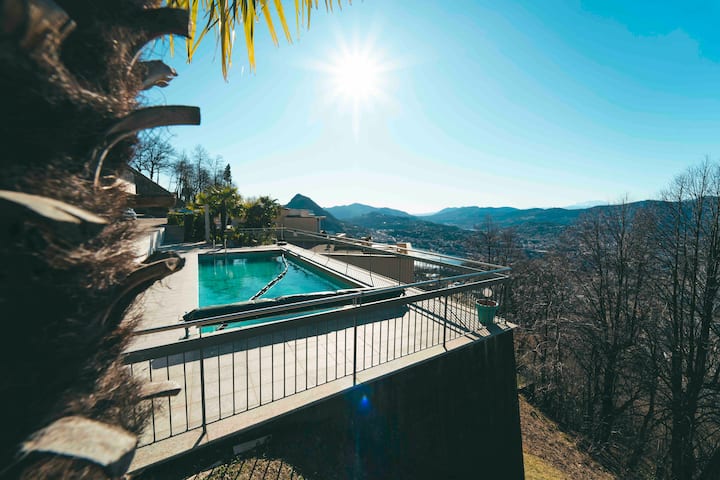 *Tessa* - Lake&city View, Pool, Parking&balcony - Lugano