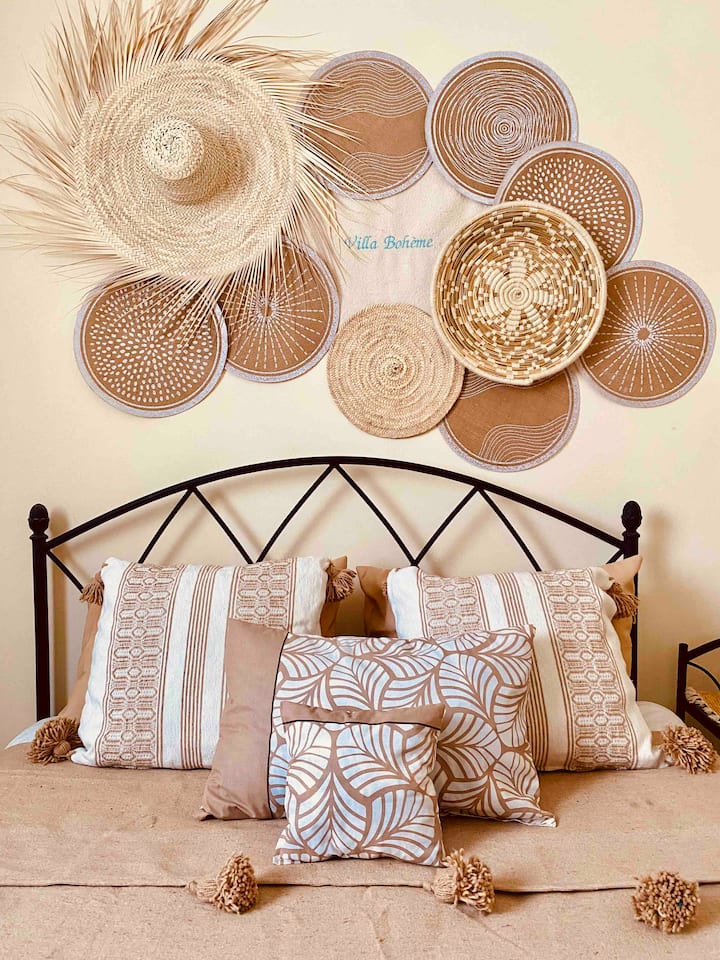 Chambre Lit Double Villa Bohème Tamraght - Taghazout