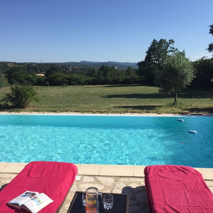 Belle Maison Avec Piscine à Débordement Chauffée - Barjac