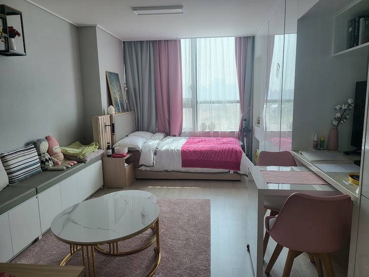 송도국제도시에 위치.숙소 바로앞 달빛공원이라 전망좋음.5분거리에 지하철이 있어 교통편리. - Incheon