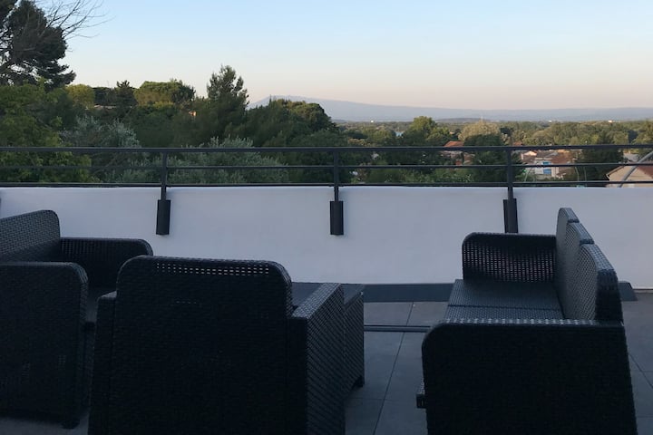 Location Sur Rooftop Vue Avignon-clim-wifi-parking - Villeneuve-lès-Avignon