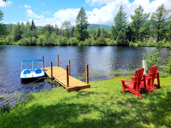 Chalet Lac-calmie En Bois Rond Avec Lac Privé - Charlevoix Regional County Municipality